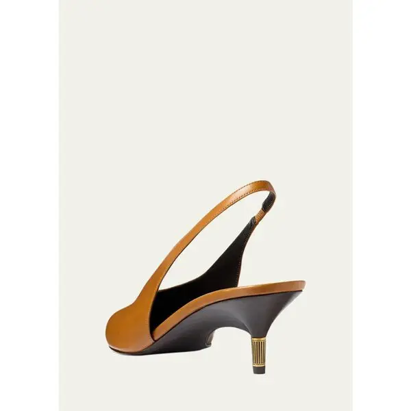 Khaite 55mm Bella Leather Slingback Pumps