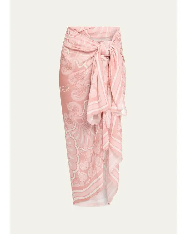 SHANI SHEMER Floral Logo Pareo Coverup - Pink Shell