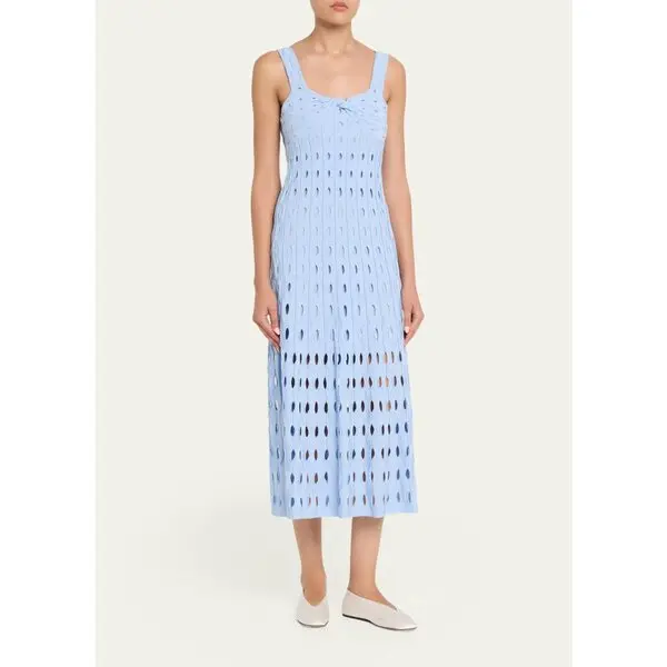 Simkhai Christina Knit Twist-front Midi Dress - Tidepool