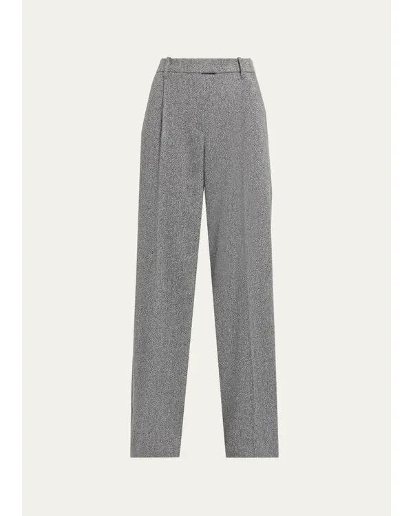 Brunello Cucinelli Sparkling Wool Herringbone Trousers