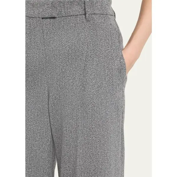 Brunello Cucinelli Sparkling Wool Herringbone Trousers
