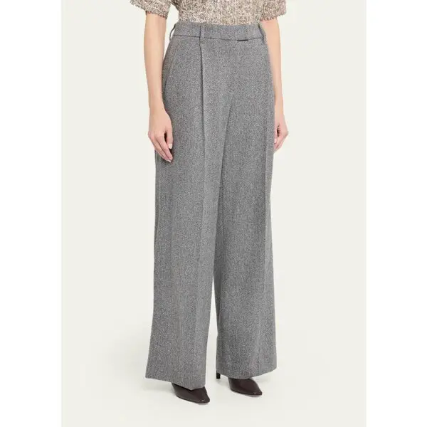 Brunello Cucinelli Sparkling Wool Herringbone Trousers