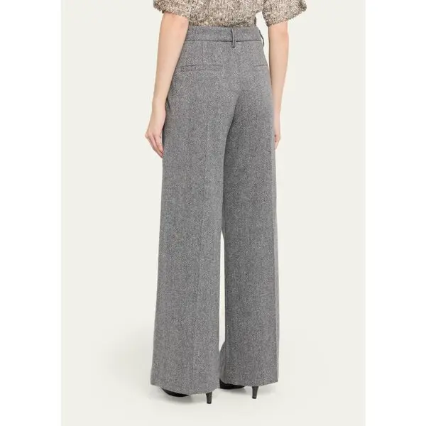 Brunello Cucinelli Sparkling Wool Herringbone Trousers