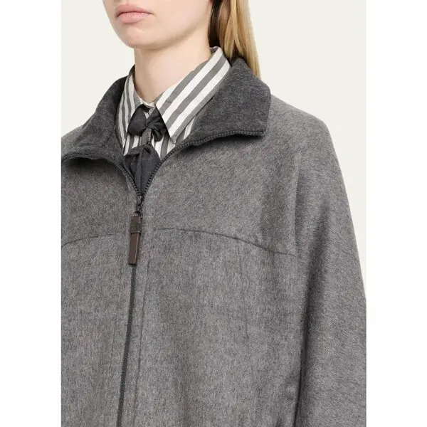 Brunello Cucinelli Fluid Double Wool Zipped Jacket
