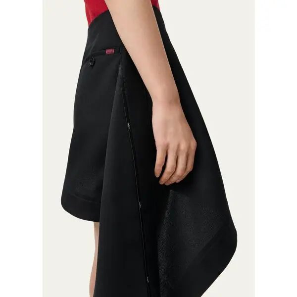 Loewe Asymmetric Drape Mini Skirt - Black