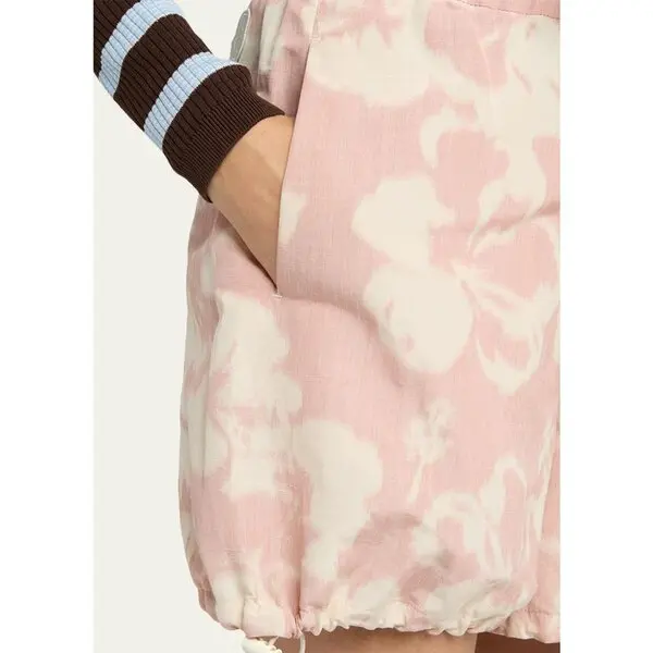 Moncler Floral-print Drawstring Shorts