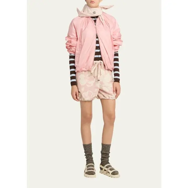 Moncler Floral-print Drawstring Shorts