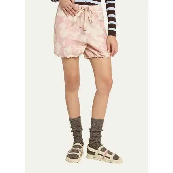 Moncler Floral-print Drawstring Shorts