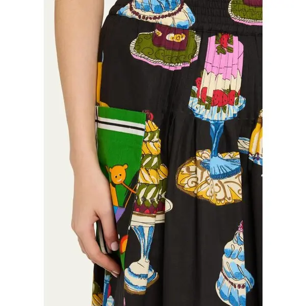 Rianna + Nina Printed Pocket Pleated Midi Pull-on Skirt