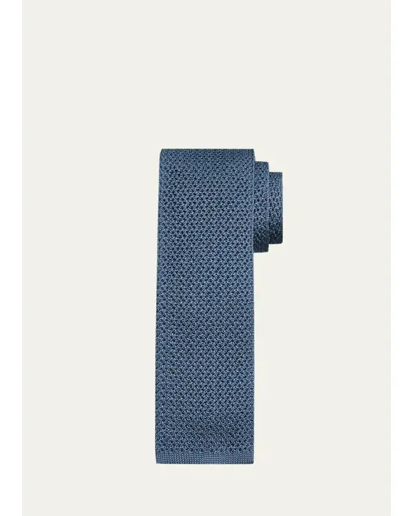 Brioni Silk Tricot Tie - Bluette