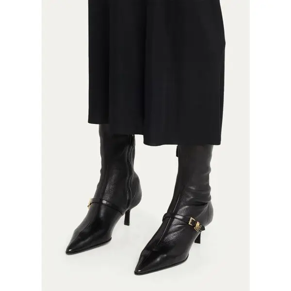 Prada 55mm Leather Knee-high Buckle Boots
