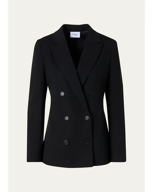 Akris Wool Tricotine Double-breasted Jacket