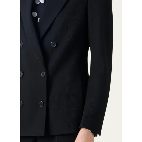 Akris Wool Tricotine Double-breasted Jacket