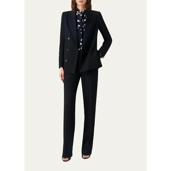 Akris Wool Tricotine Double-breasted Jacket