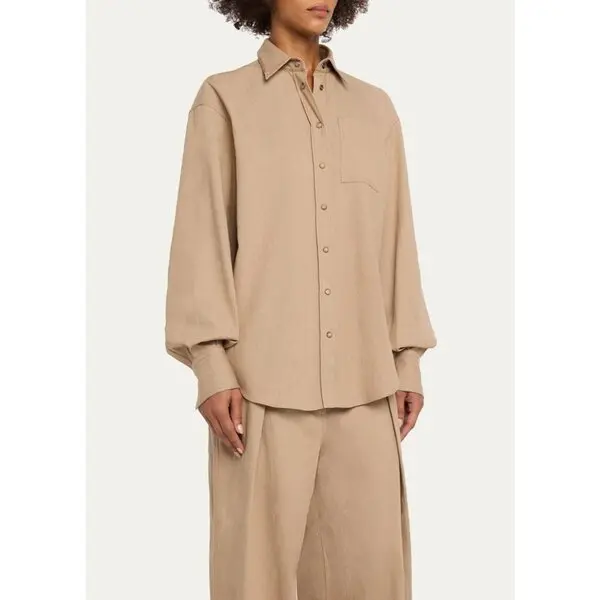 Brunello Cucinelli Sparkle Monili Twill Button-down Shirt