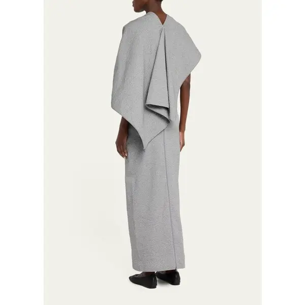 Issey Miyake Allow Sculptural Cape Maxi Dress