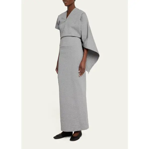 Issey Miyake Allow Sculptural Cape Maxi Dress