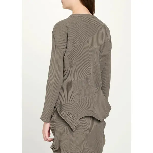Issey Miyake Kone Kone Textural Ribbed Crewneck Sweater
