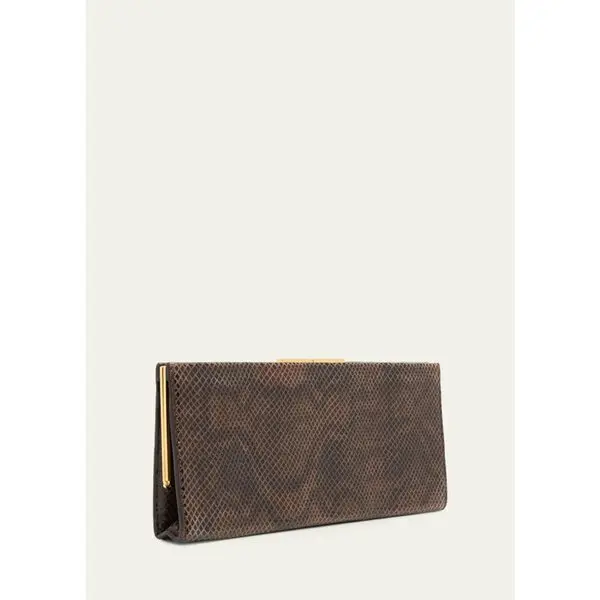 NILI LOTAN Anjelica Snakeskin-embossed Leather Clutch Bag