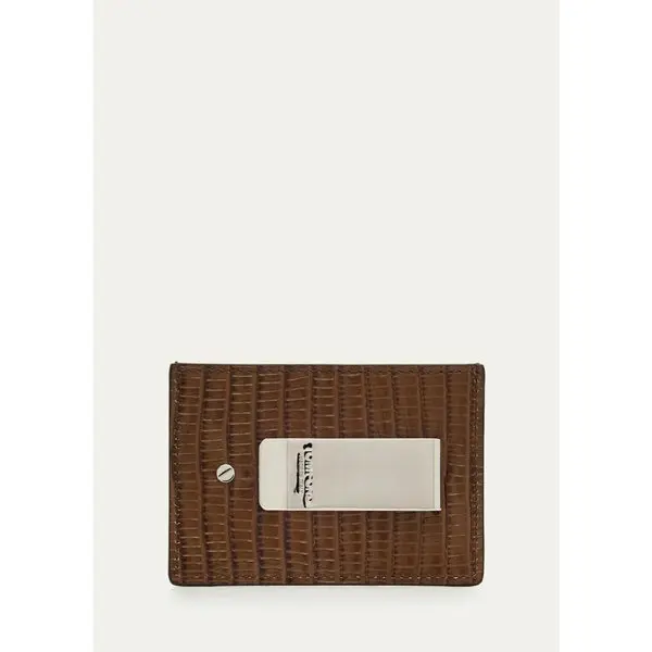 TOM FORD Lizard-effect Leather Money Clip Card Holder