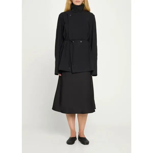 Issey Miyake Monsieur Belted Cotton Poplin Double-breasted Shirt