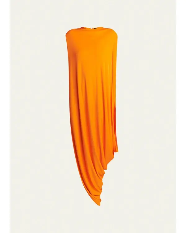 TOM FORD Asymmetric Draped Tunic Top - Orange