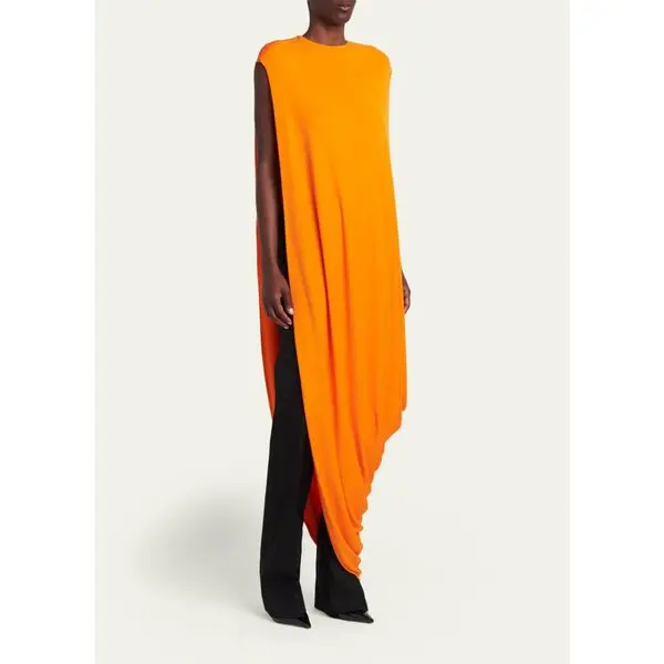 TOM FORD Asymmetric Draped Tunic Top - Orange