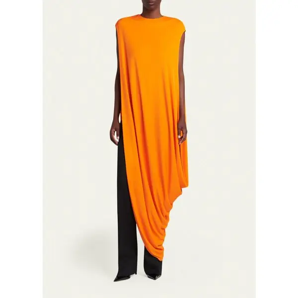 TOM FORD Asymmetric Draped Tunic Top - Orange