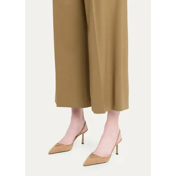 Prada 75mm Cashmere Slingback Pumps