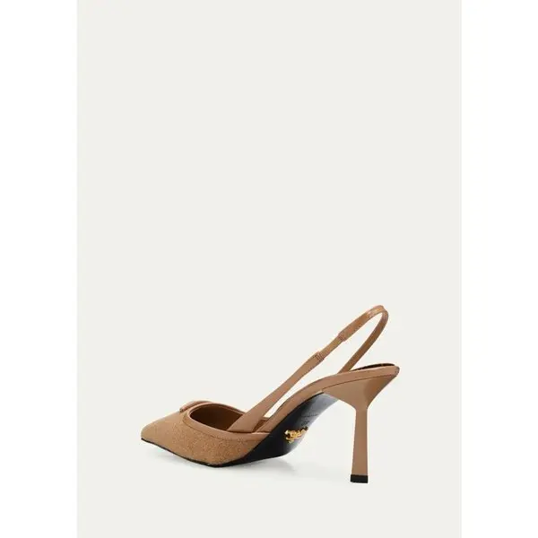 Prada 75mm Cashmere Slingback Pumps