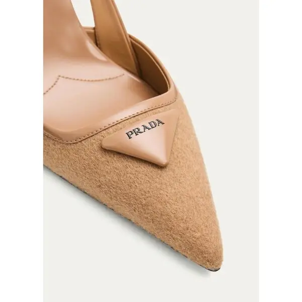 Prada 75mm Cashmere Slingback Pumps