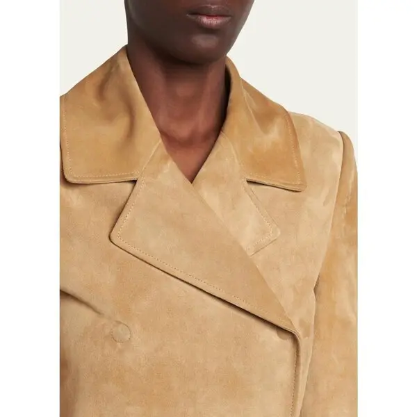 TOM FORD Belted Suede Long Trench Coat