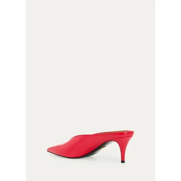 Stella McCartney 60mm Brushed Pointed-toe Mules - Flame