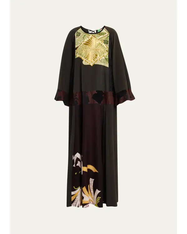 Rianna + Nina Kendima Vintage Bell-sleeve Maxi Kimono Dress - Multi