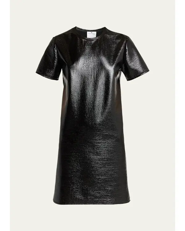 COURREGES Shiny Vinyl Short-sleeve Mini Dress