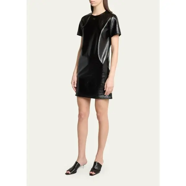 COURREGES Shiny Vinyl Short-sleeve Mini Dress