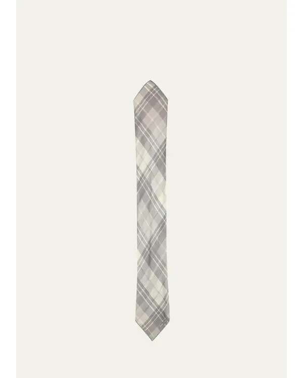 Ralph Lauren Purple Label Plaid-print Cashmere-silk Neckerchief