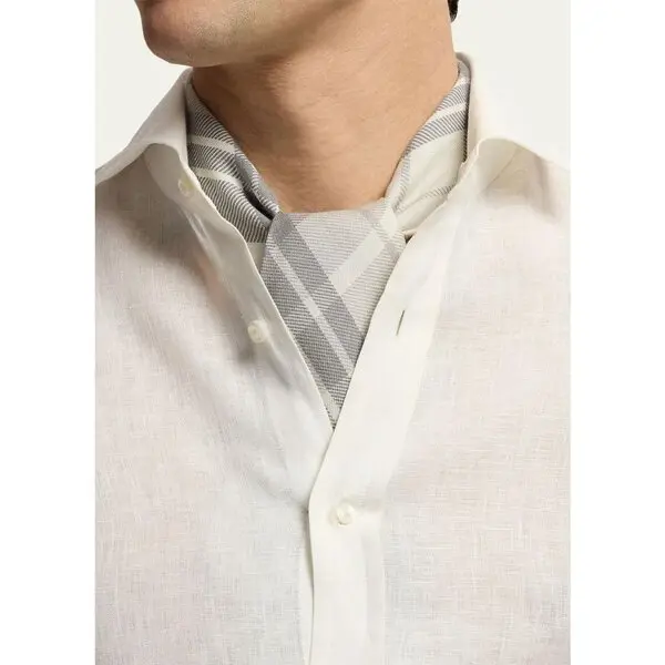Ralph Lauren Purple Label Plaid-print Cashmere-silk Neckerchief