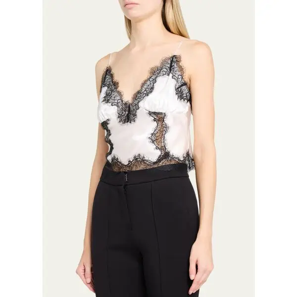 L'Agence Kimber Lace-trim Silk Cami