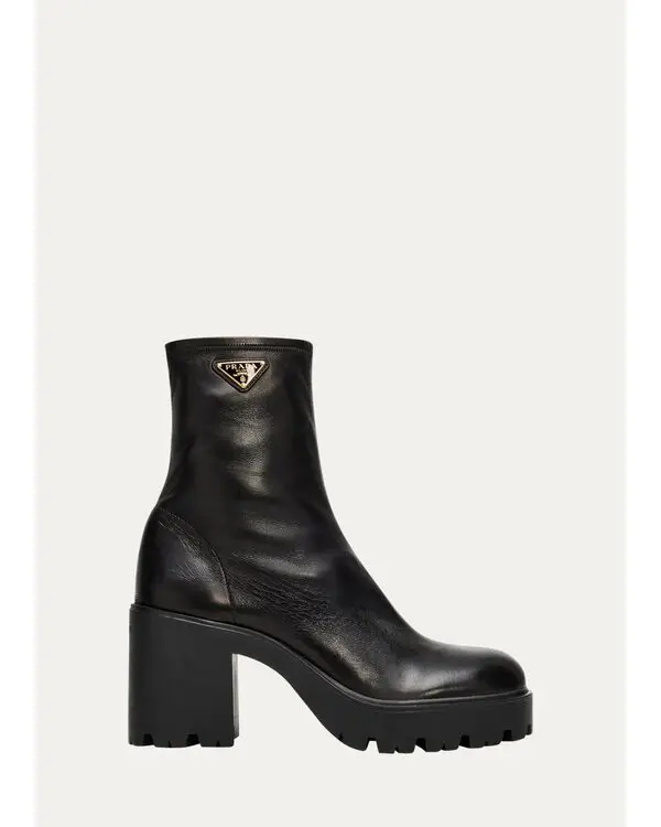 Prada 85mm Nappa Leather Ankle Boots