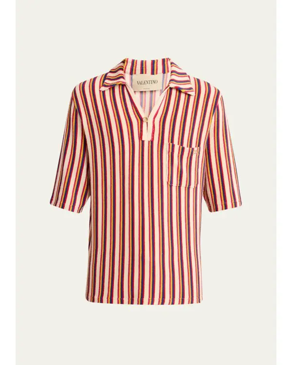Valentino Garavani Striped Toweling Camp Shirt - Multi