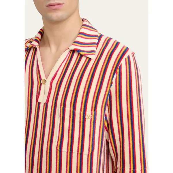 Valentino Garavani Striped Toweling Camp Shirt