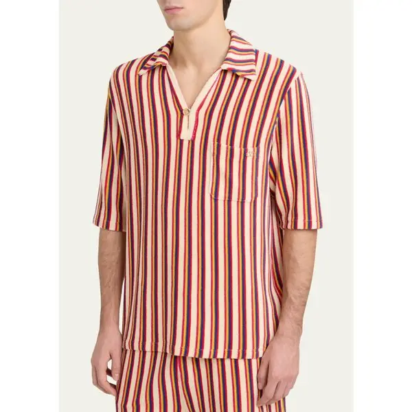Valentino Garavani Striped Toweling Camp Shirt