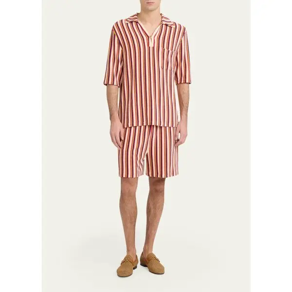 Valentino Garavani Striped Toweling Camp Shirt