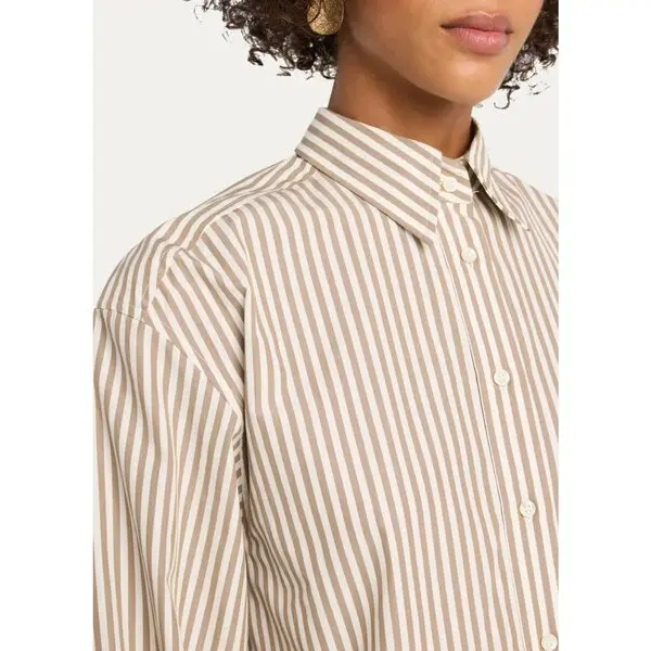 Brunello Cucinelli Striped Cotton Button-down Shirt With Monili Trim
