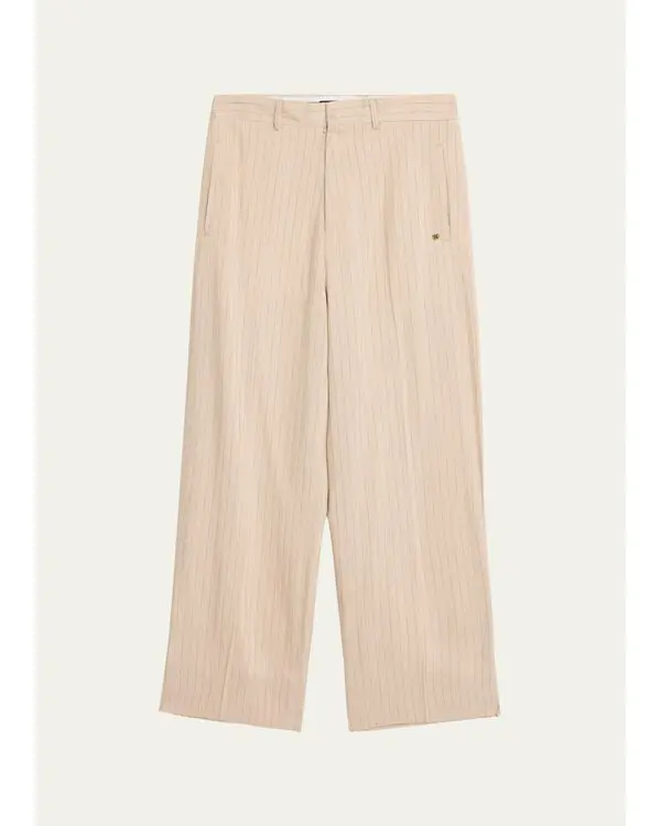 Amiri Striped Linen-blend Tailored Pants