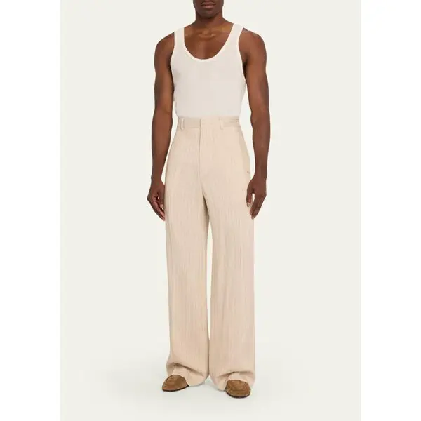 Amiri Striped Linen-blend Tailored Pants