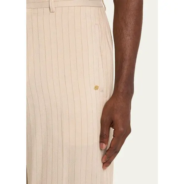 Amiri Striped Linen-blend Tailored Pants