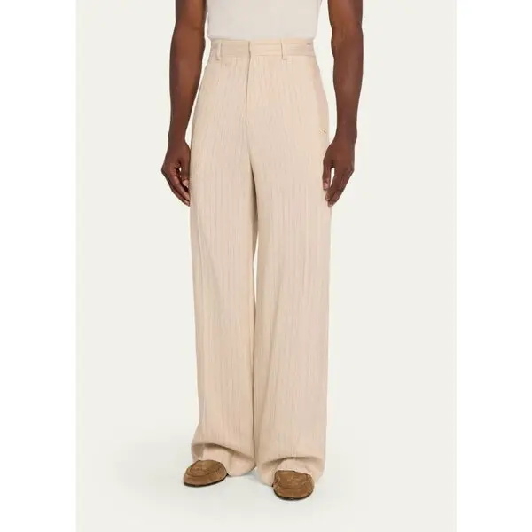 Amiri Striped Linen-blend Tailored Pants