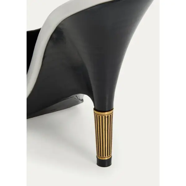 Khaite 100mm Bella Leather Slingback Pumps - Chalk